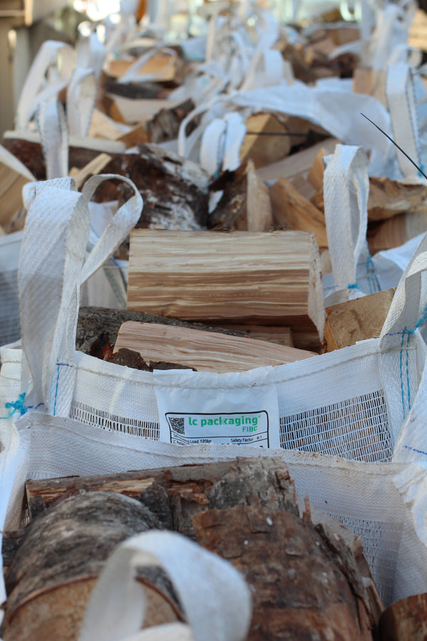 Kiln Dried Birch Firewood - Bagged - 1m3 - Puffin Wood Fuels